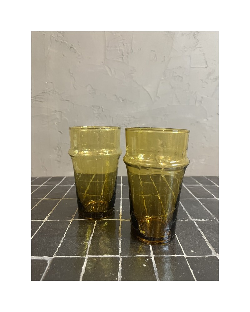 verre beldi DL ambré vaisselle en verre soufflé|Marrakech deco